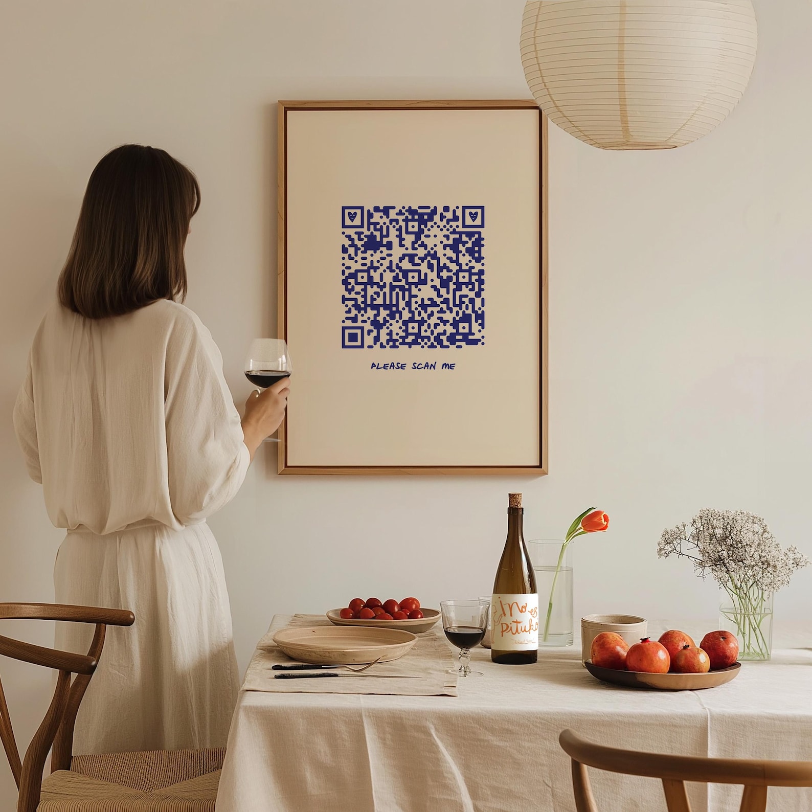Trendy QR Code Poster Retro Wall Art Retro Frame Print Trendy Wall Art ...