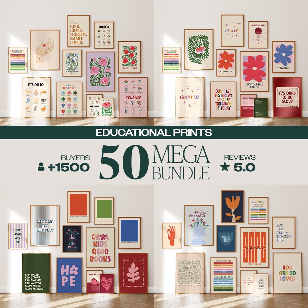 Teacher Classroom Art Prints: Classroom Decor Mega Bundle (digital ...