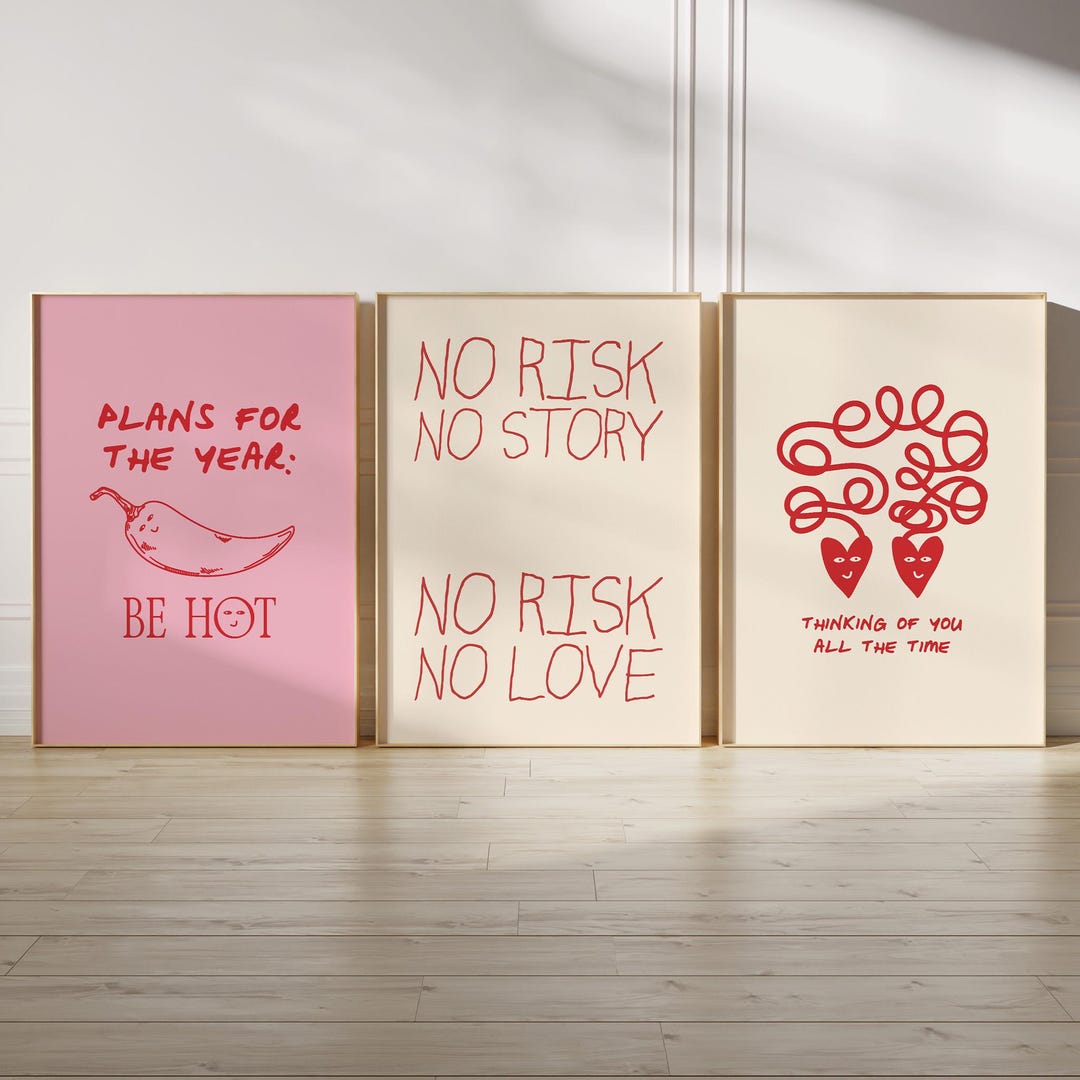 Love Quote Posters Trendy Retro Wall Art Digital Download Set of 3 ...