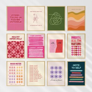 50 Therapy Posters Bundle: Psychologist Office Decor, Mental Health Art ...