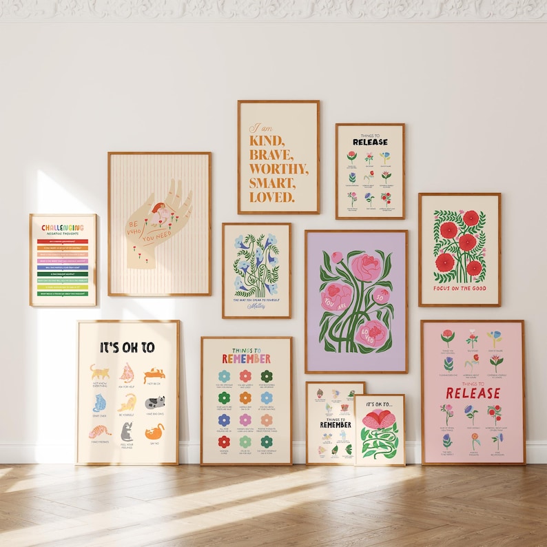 50 Mental Health Posters: Therapy Office Decor, Inspirational Quotes ...