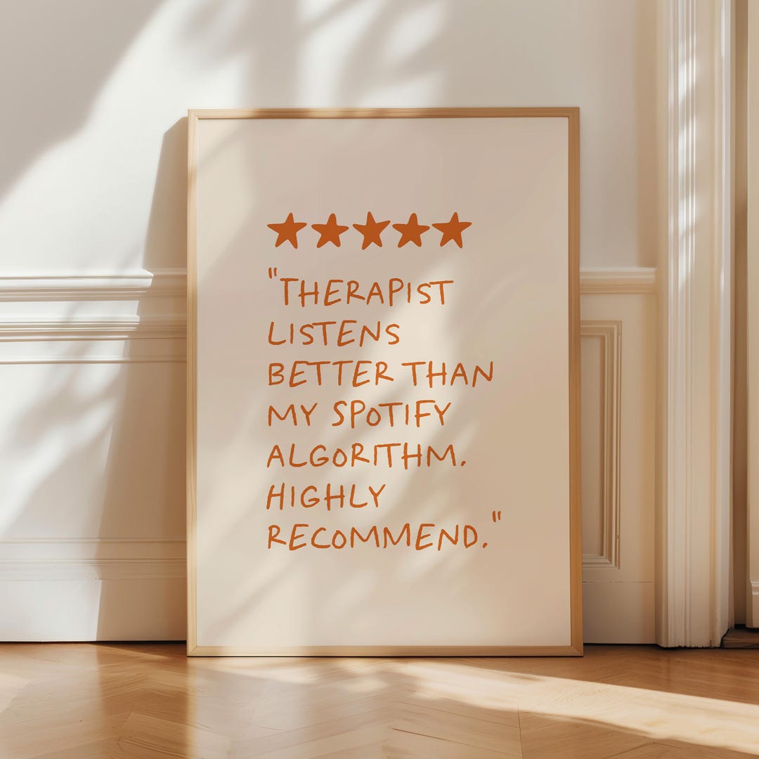 Therapist Review Print Highly Recommend Therapy Poster Mental Health ...