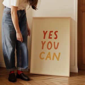 Yes You Can Poster Motivational Poster for Kids Classroom Decor Therapy ...