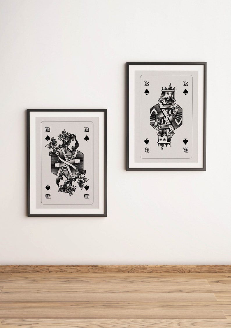 Queen of Spades, Cards, Poster, Wall Art, Home Decore, Minimalist ...