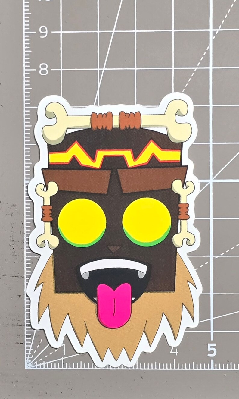 Uka Uka Mask Sticker, Crash Bandicoot, Gaming Sticker, Play Station ...
