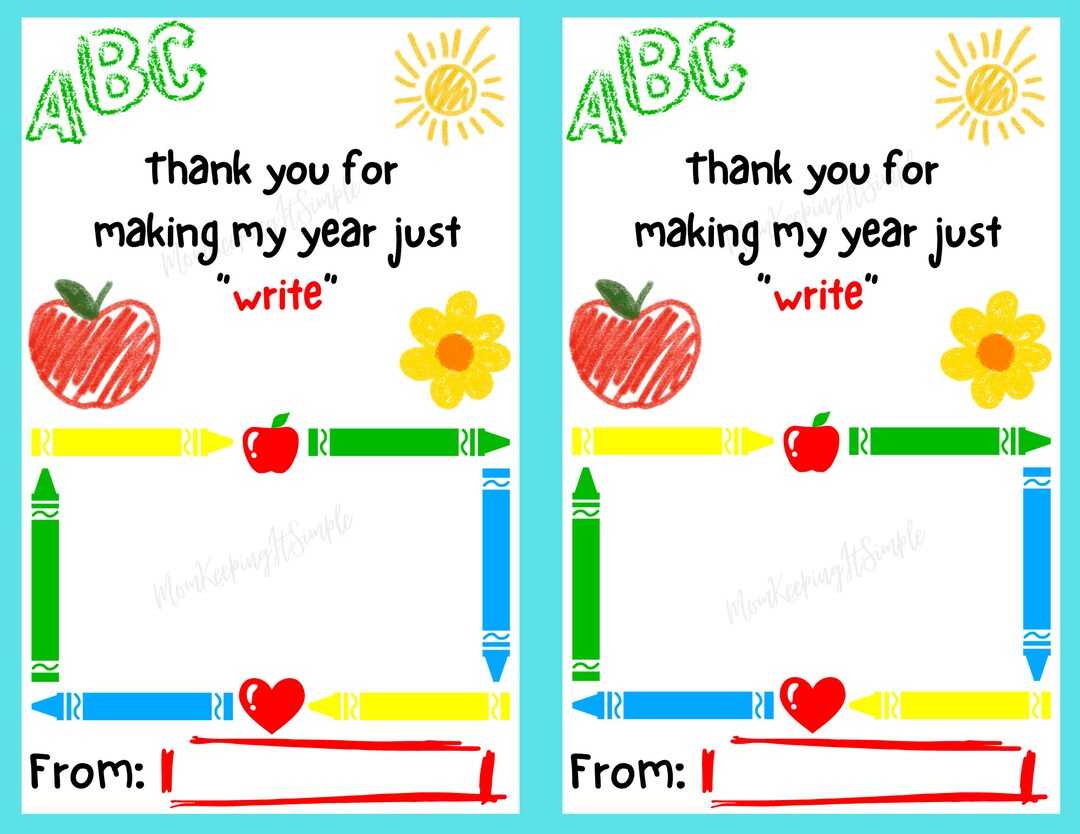 Printable Teacher Appreciation Gift Card Holder, Making My Year Just ...