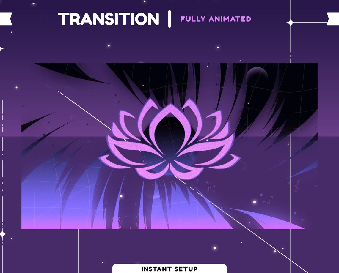 Lotus Galaxy Animated Overlay Package, Cosmic Twitch Stream Overlay ...