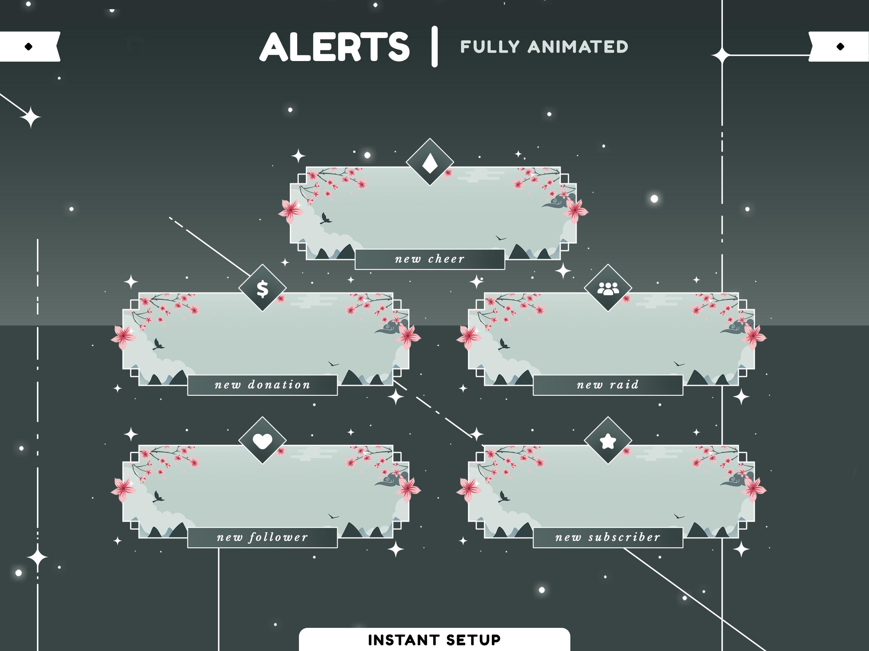 Japan Serenity Animated Stream Alert Package, Japan Theme Vtuber ...