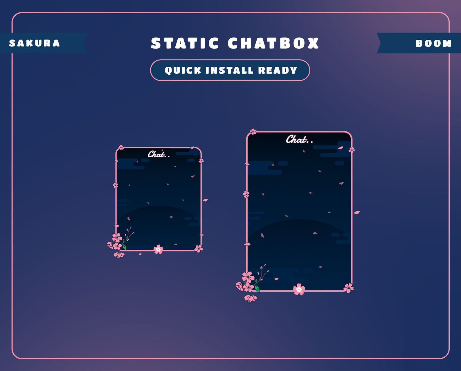 Sakura Boom Animated Overlay Package | Japan Theme | Vtuber Overlay ...