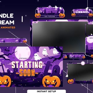 Cute Halloween Animated Overlay Package for Twitch, Youtube, Webcam ...