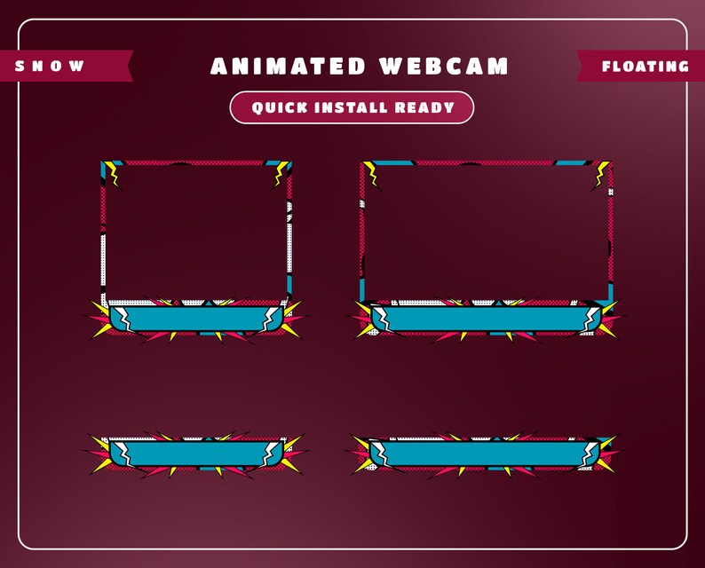 Pop Art Animated Stream Overlay Package for Twitch, Youtube,kick, Comic ...