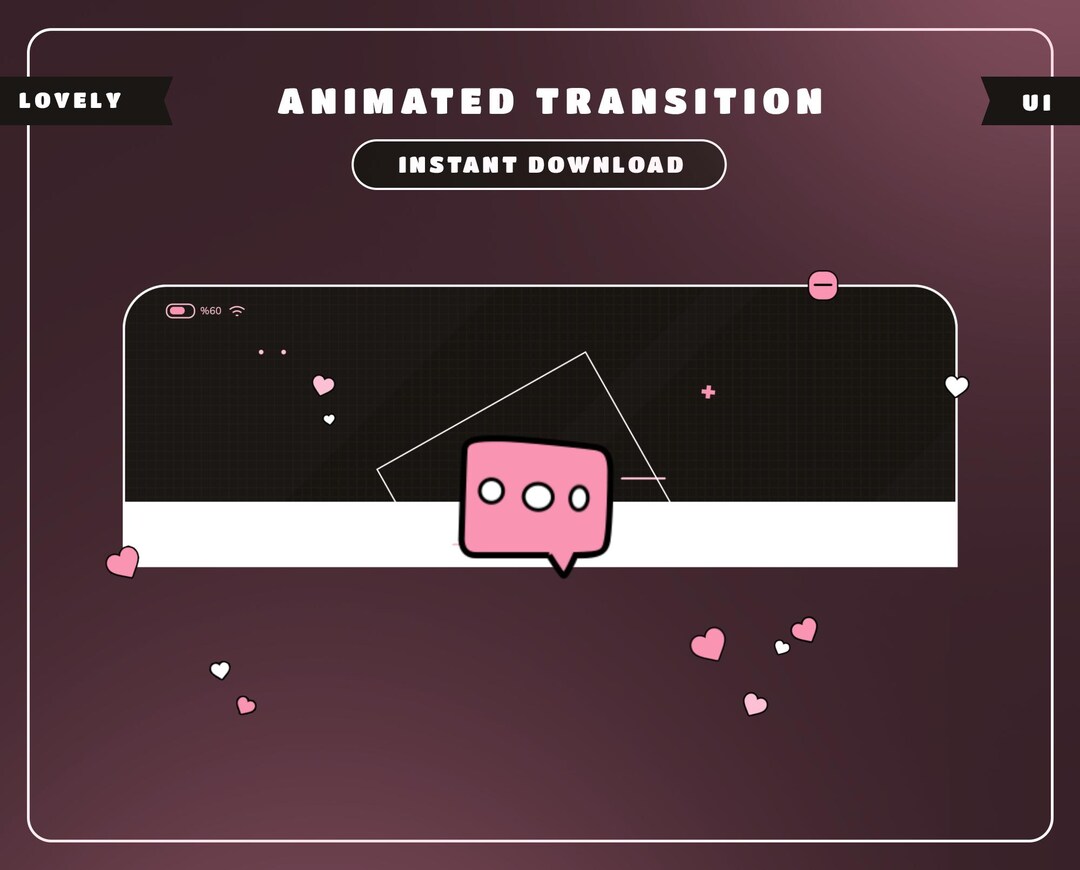 Lovely UI Animated Stinger Transition for Twitch, Youtube, Aesthetic ...