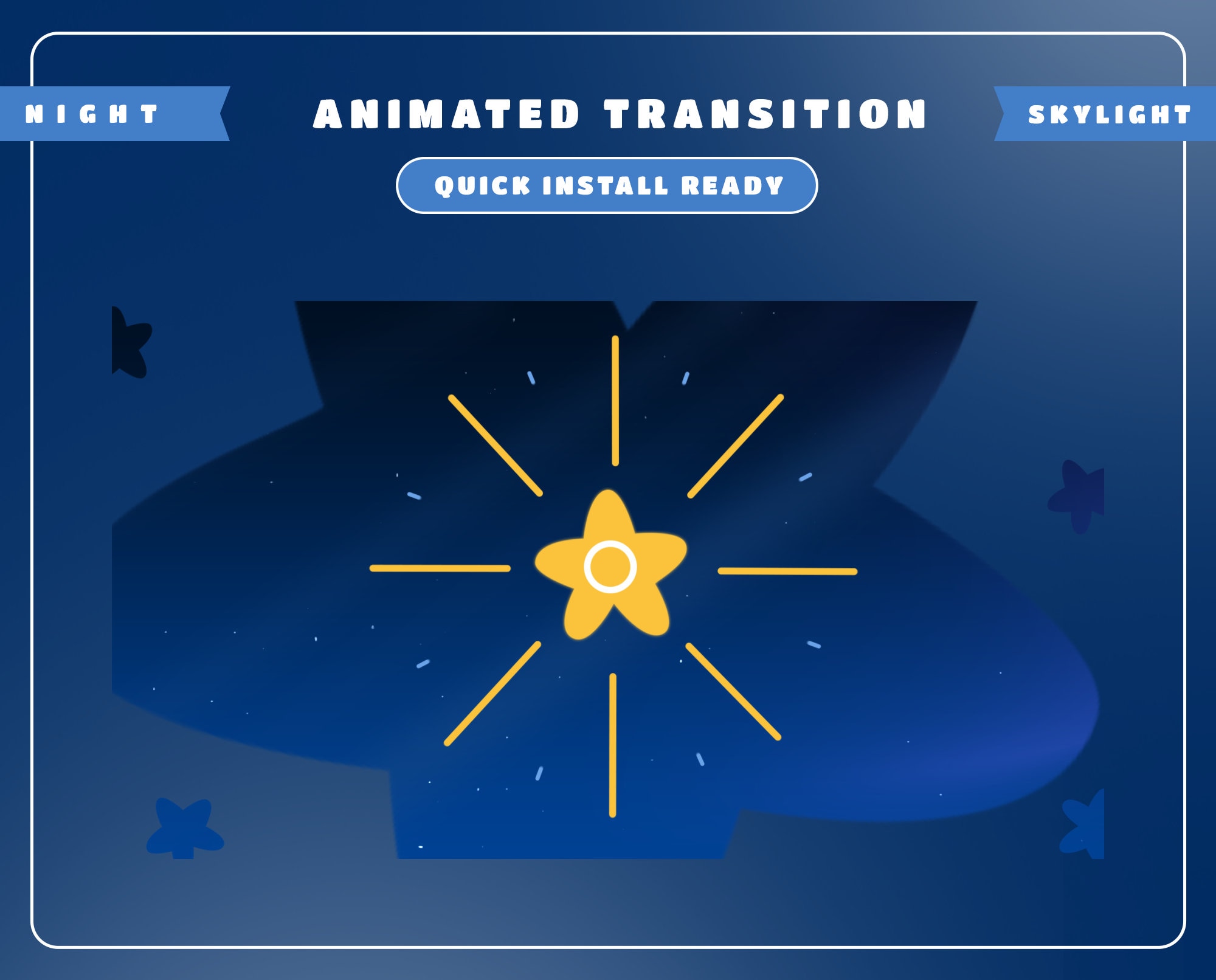 Night Skylight Animated Overlay Package | Galaxy Theme | Vtuber Overlay | Panel | Transition ...