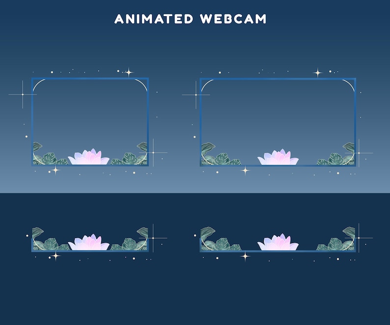 Night Lotus Animated Stream Overlay Package, Moonlight Twitch Overlay ...