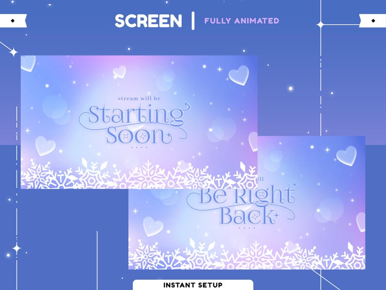 Winter Love Animated Stream Overlay Package for Twitch, Youtube, Twitch ...