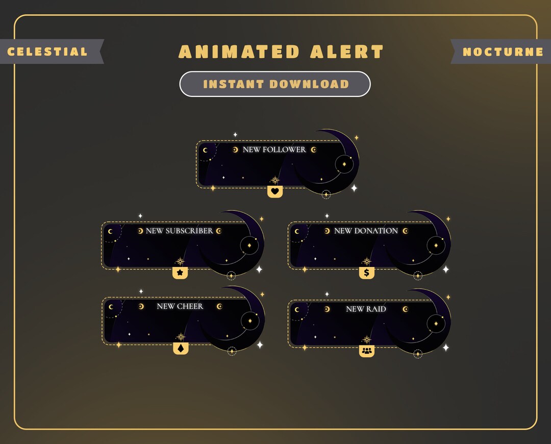 Celestial Nocturne Animated Stream Alert Package | Galaxy Theme ...