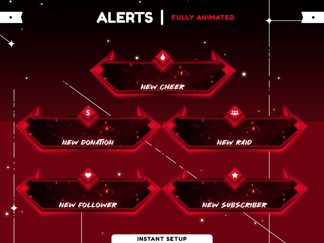Blaze Blend Animated Stream Alert Overlay Package for Twitch, Youtube ...