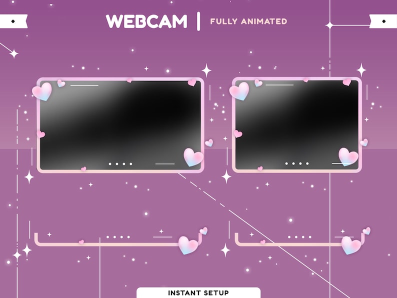 Pastel Love Animated Stream Overlay Package for Twitch, Youtube, Kick ...