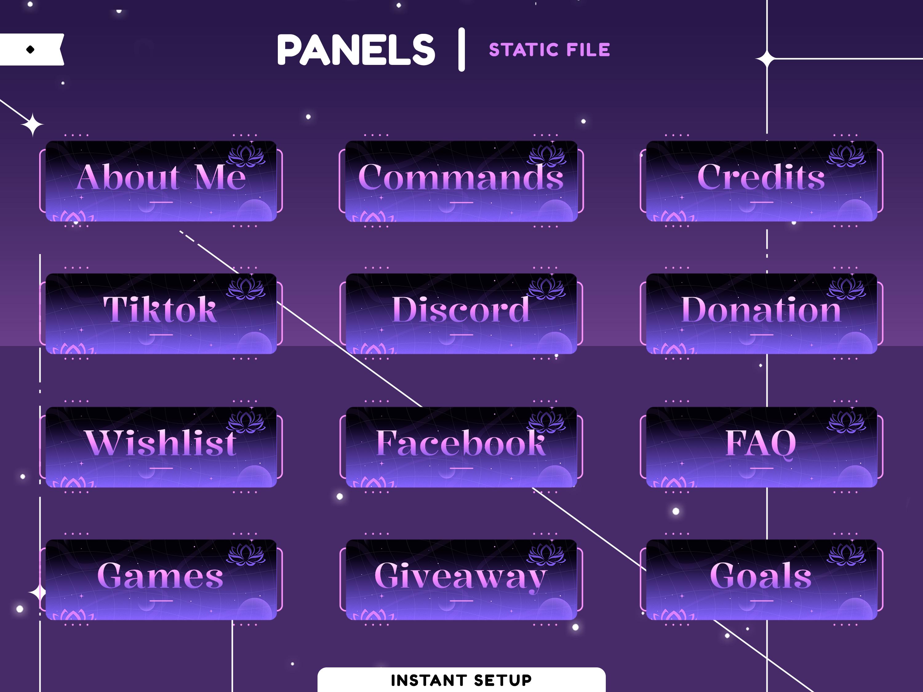 Lotus Galaxy Animated Overlay Package, Cosmic Twitch Stream Overlay ...