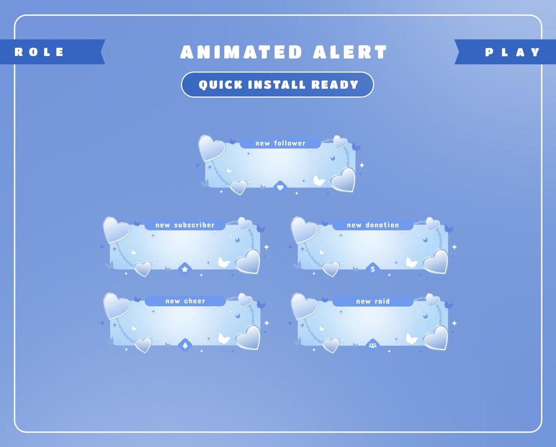 Love Sick Animated Stream Alert Package, Valentine Theme, Vtuber ...