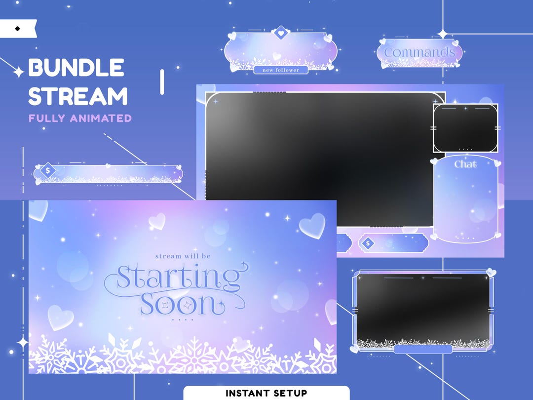 Winter Love Animated Stream Overlay Package for Twitch, Youtube, Twitch ...