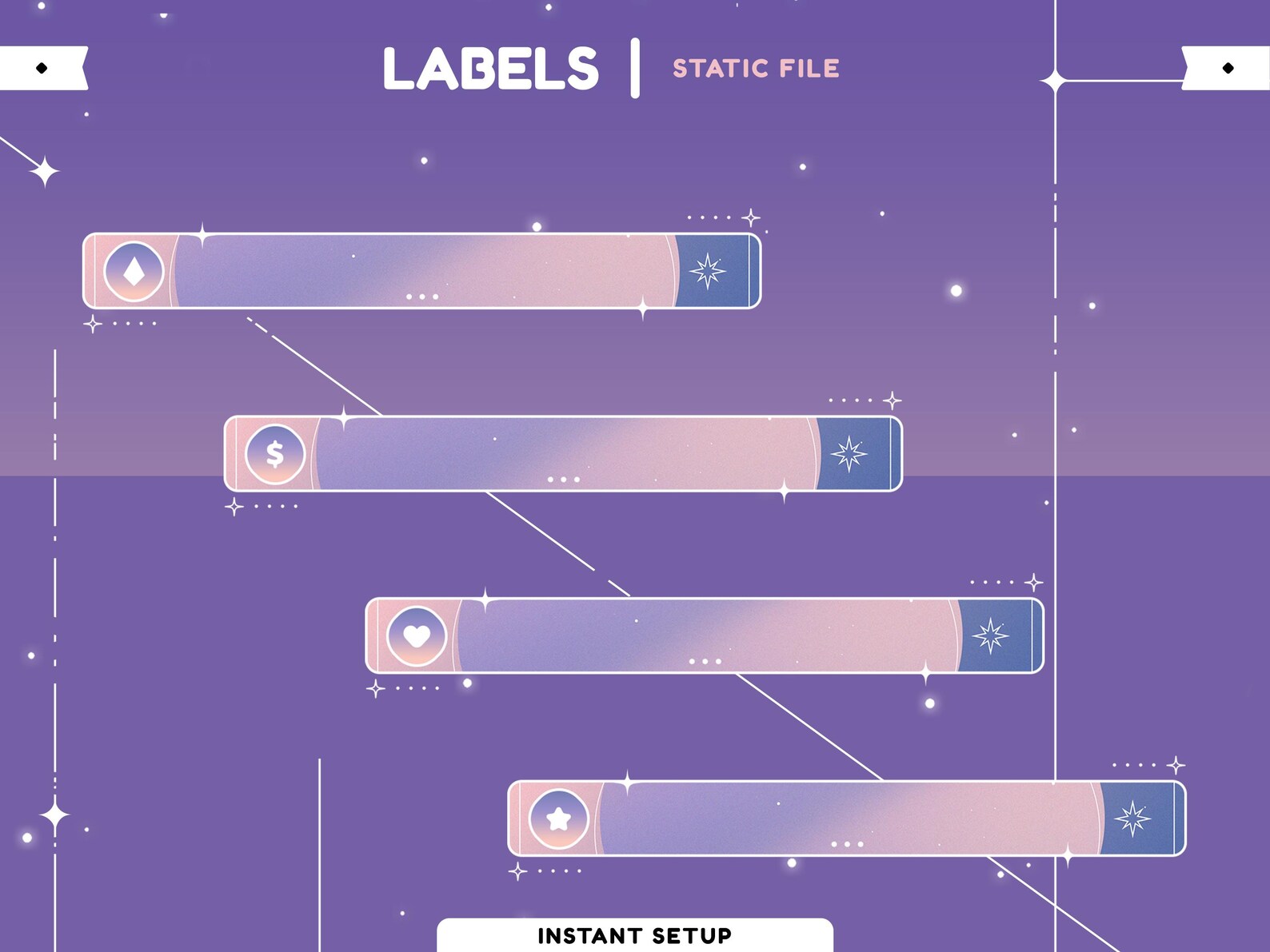 Twilight Animated Stream Overlay Package for Twitch, Pastel Stream ...