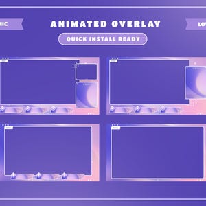 Cosmic Lovely Animated Stream Overlay Package for Twitch, Youtube, Kick ...