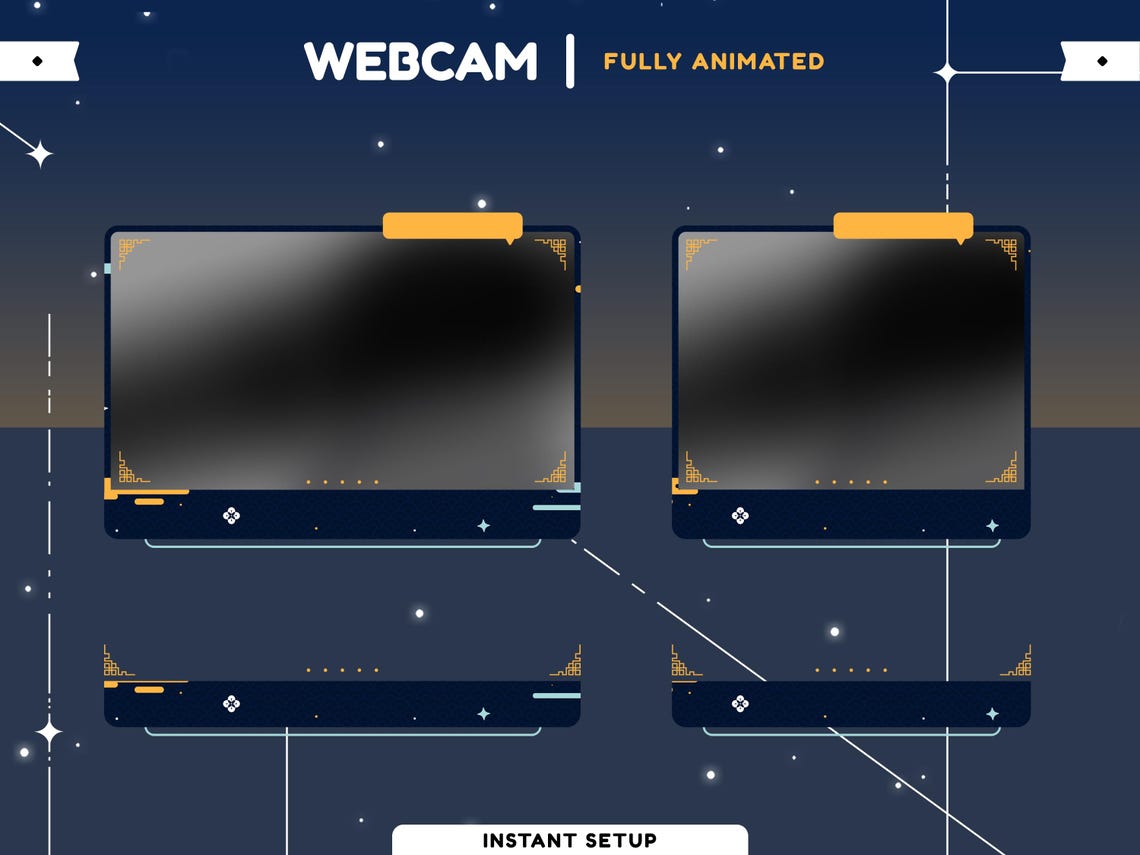 Celestial Harmony Animated Overlay Package, Minimalist Twitch Overlay ...
