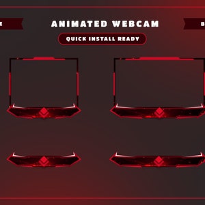 Blaze Blend Animated Stream Overlay Package for Twitch, Youtube, Kick, Black Fire Overlay ...