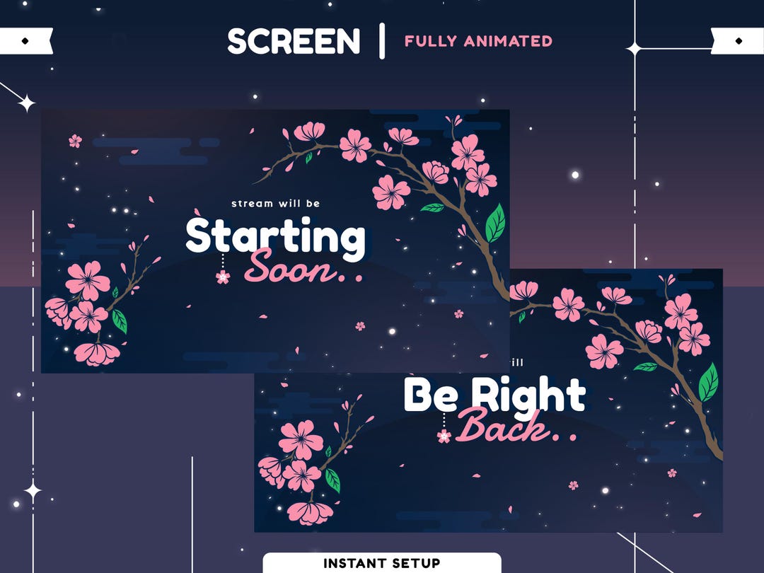 Sakura Boom Animated Stream Screen | Japan Theme | Vtuber Overlay ...