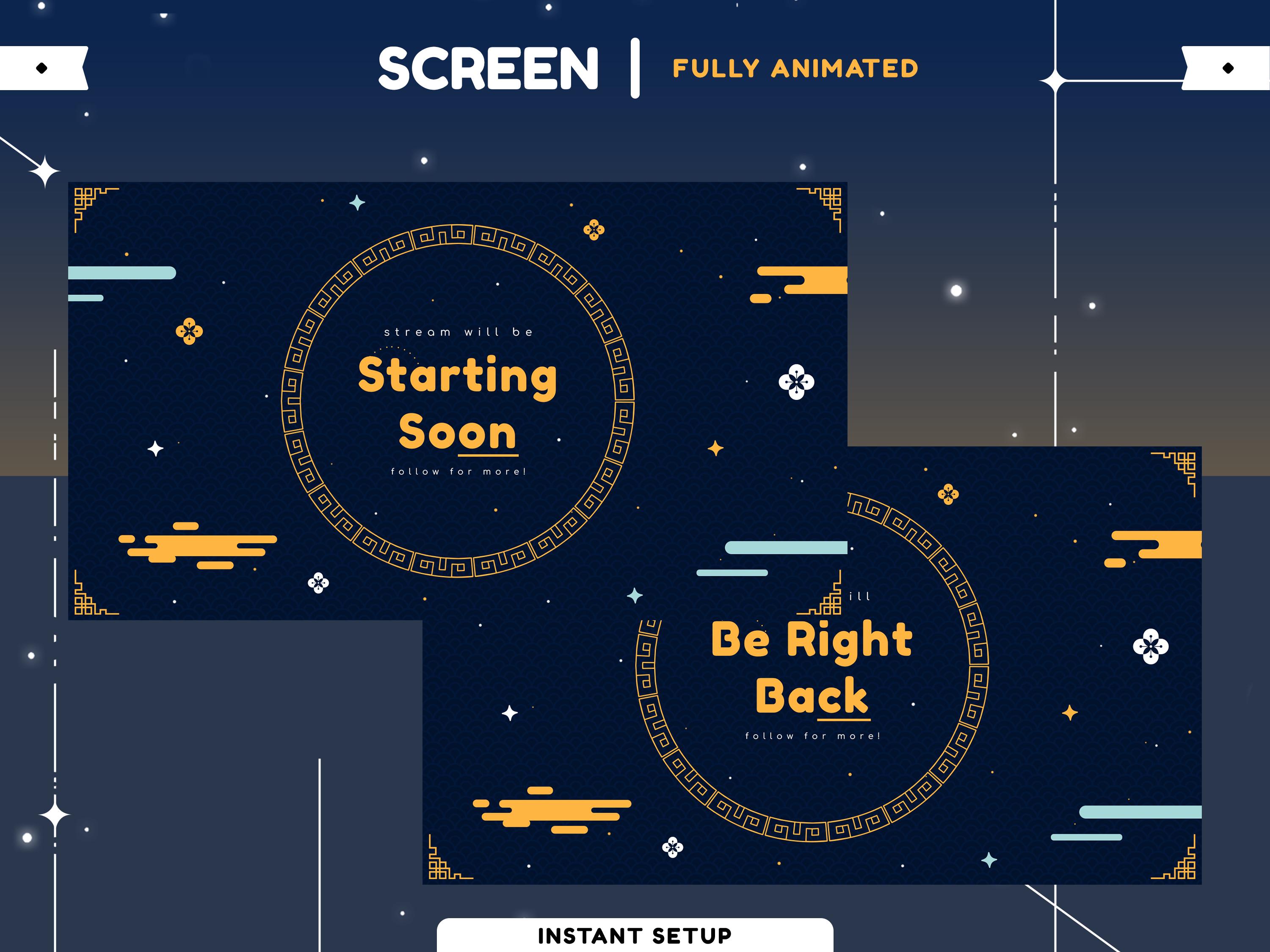Celestial Harmony Animated Overlay Package, Minimalist Twitch Overlay ...