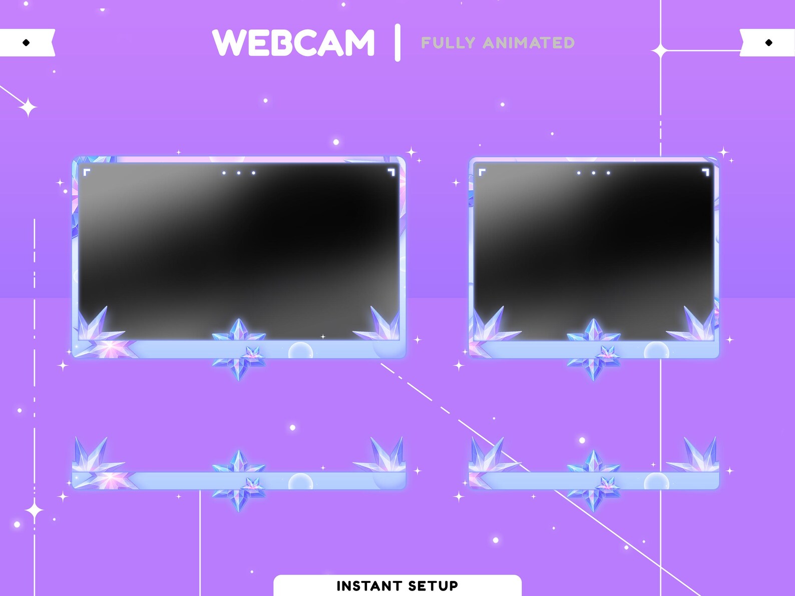 Star Crystal Animated Stream Overlay Package for Twitch, Crystal Stream ...