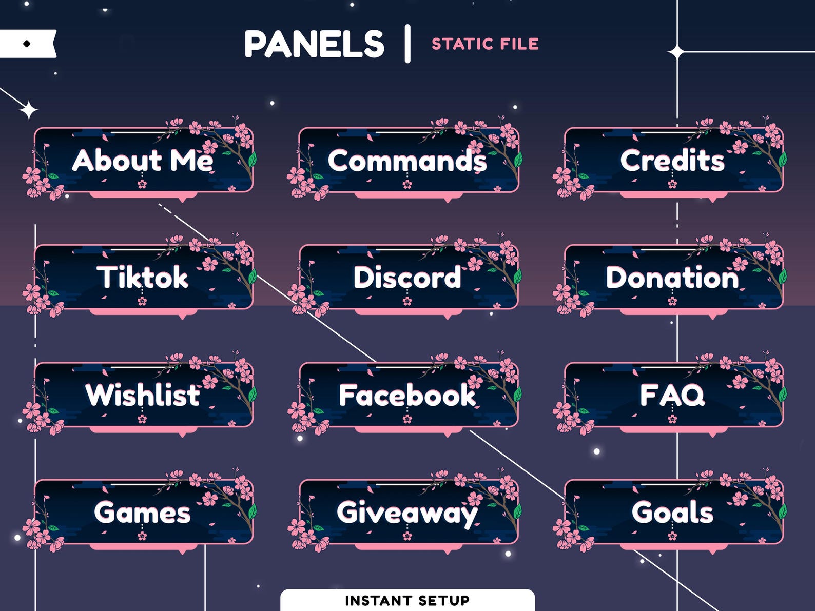 Sakura Boom Animated Overlay Package | Japan Theme | Vtuber Overlay ...