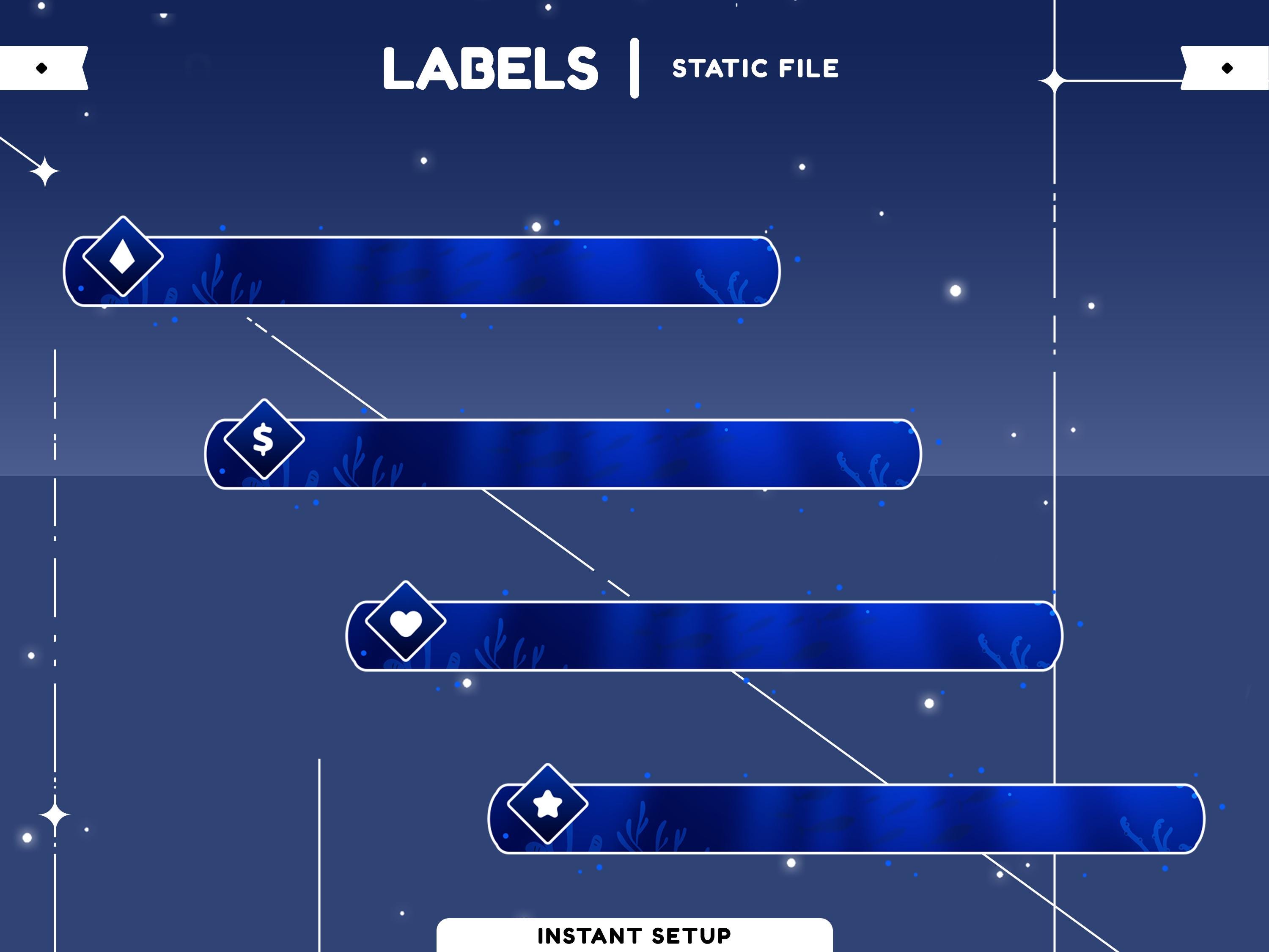 Marine Glow Animated Overlay Package, Blue Sea Stream Bundle ...