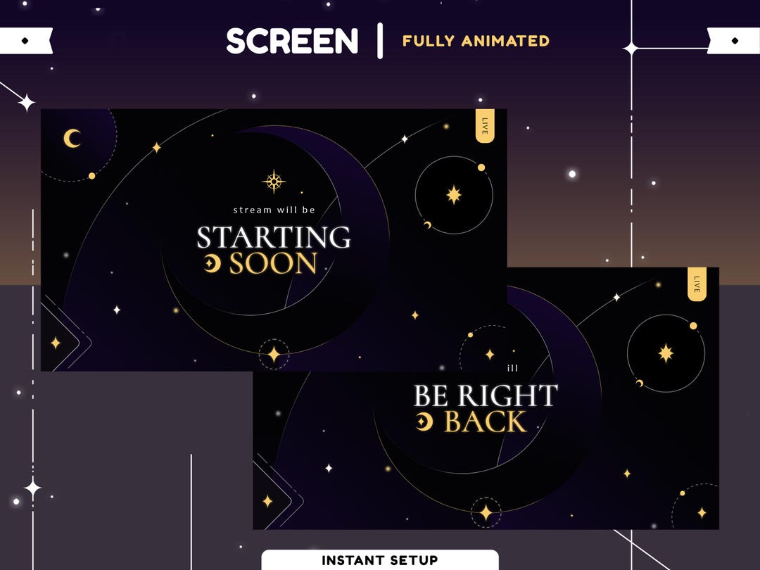 Celestial Nocturne Animated Stream Screen | Celestial Theme | Vtuber ...