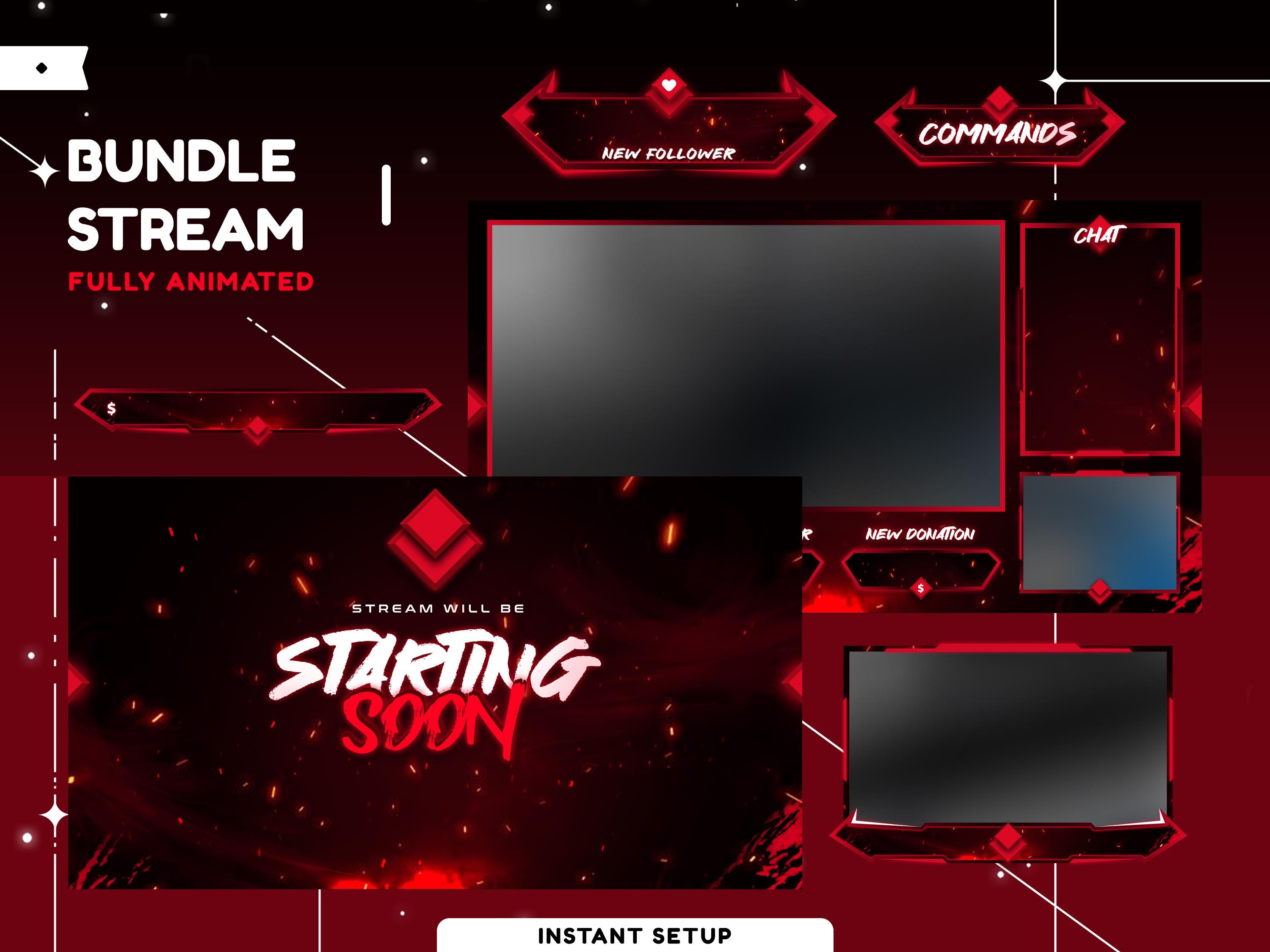 Blaze Blend Animiertes Stream Overlay Paket für Twitch, Youtube, Kick ...