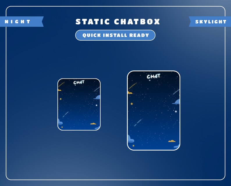 Night Skylight Animated Overlay Package Galaxy Theme Vtuber Overlay Panel Transition Alert ...