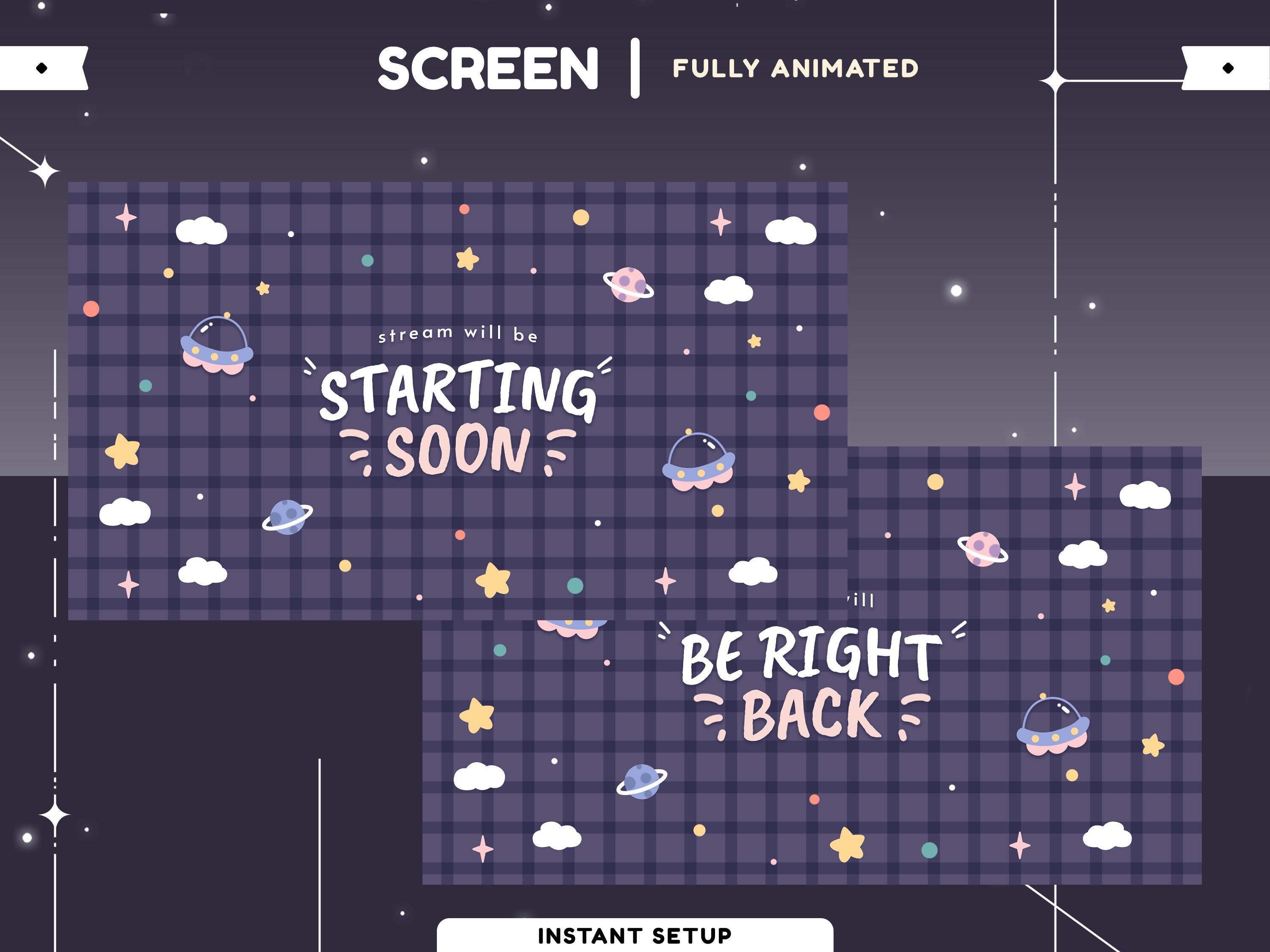 Cloudy Stars Animated Stream Overlay Package for Twitch, Space Overlay ...