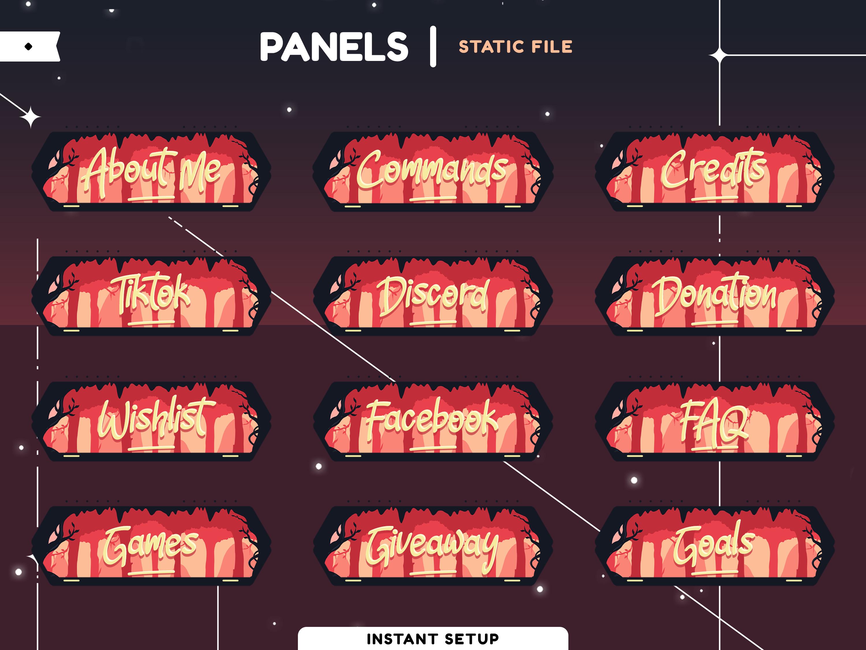 Shadow Cave Static Stream Panel Pack, Flora Stream, Dark Aesthetic ...