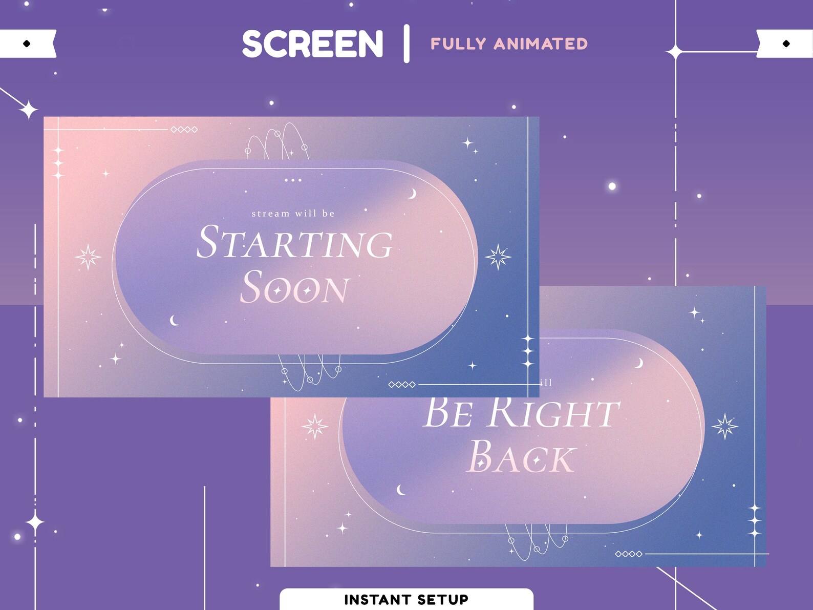 Twilight Animated Stream Overlay Package for Twitch, Pastel Stream ...