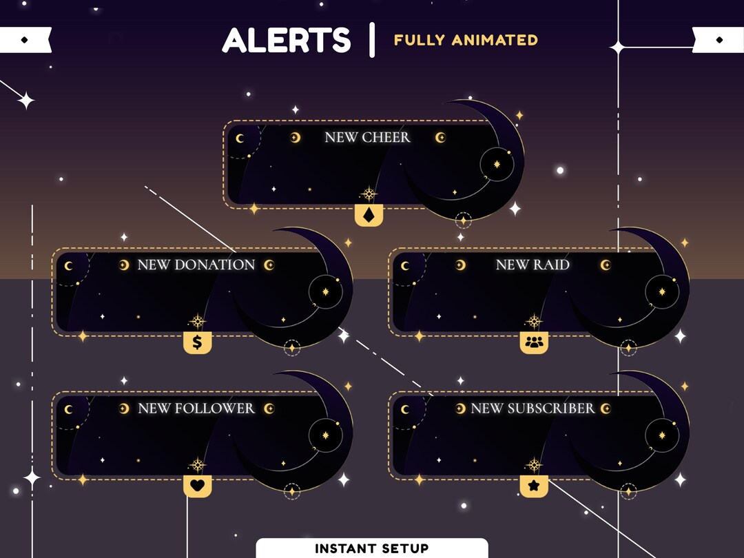 Celestial Nocturne Animated Stream Alert Package | Galaxy Theme ...