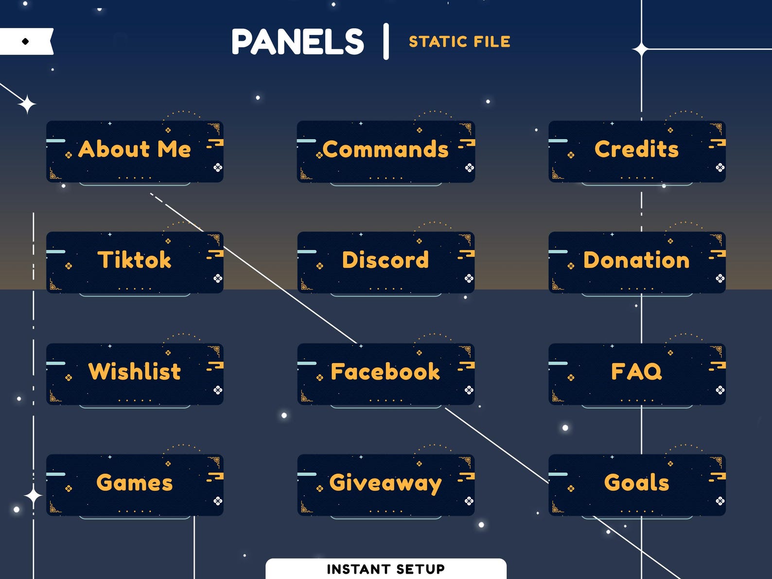 Celestial Harmony Static Stream Panel Pack, Creative Stream Panel ...