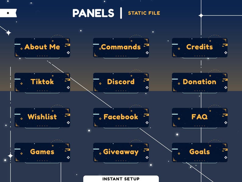 Celestial Harmony Static Stream Panel Pack, Creative Stream Panel ...
