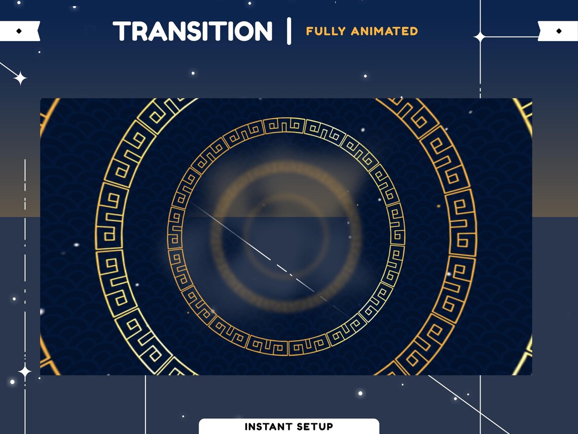 Celestial Harmony Animated Overlay Package, Minimalist Twitch Overlay ...