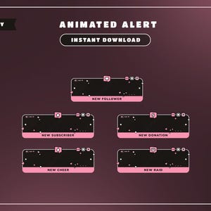 Lovely UI Animated Stream Alert Package, Valentine Theme, Vtuber ...