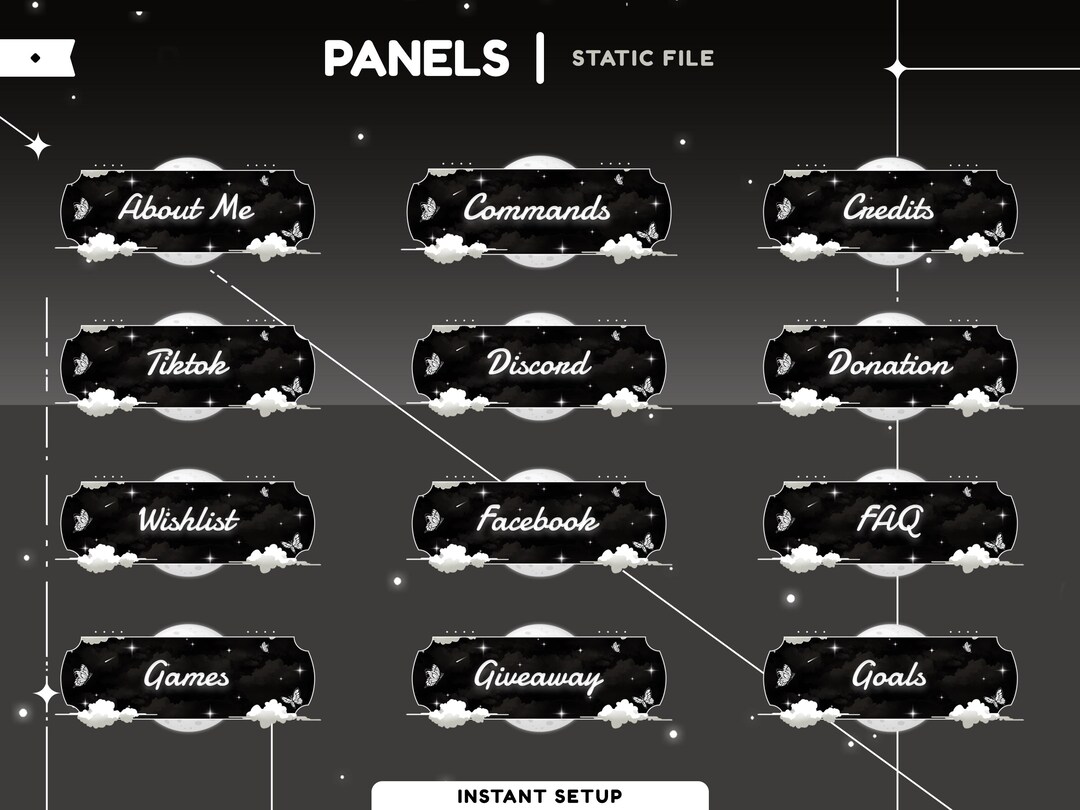 Butterfly Dream Static Stream Panel Pack, Cozy Clouds Stream Package ...