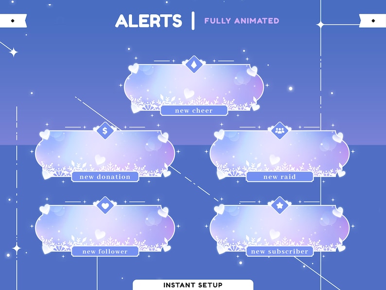 Winter Love Animated Stream Overlay Package for Twitch, Youtube, Twitch ...