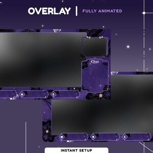 Nocturne Flora Animated Stream Overlay Package for Twitch, Youtube Kick ...