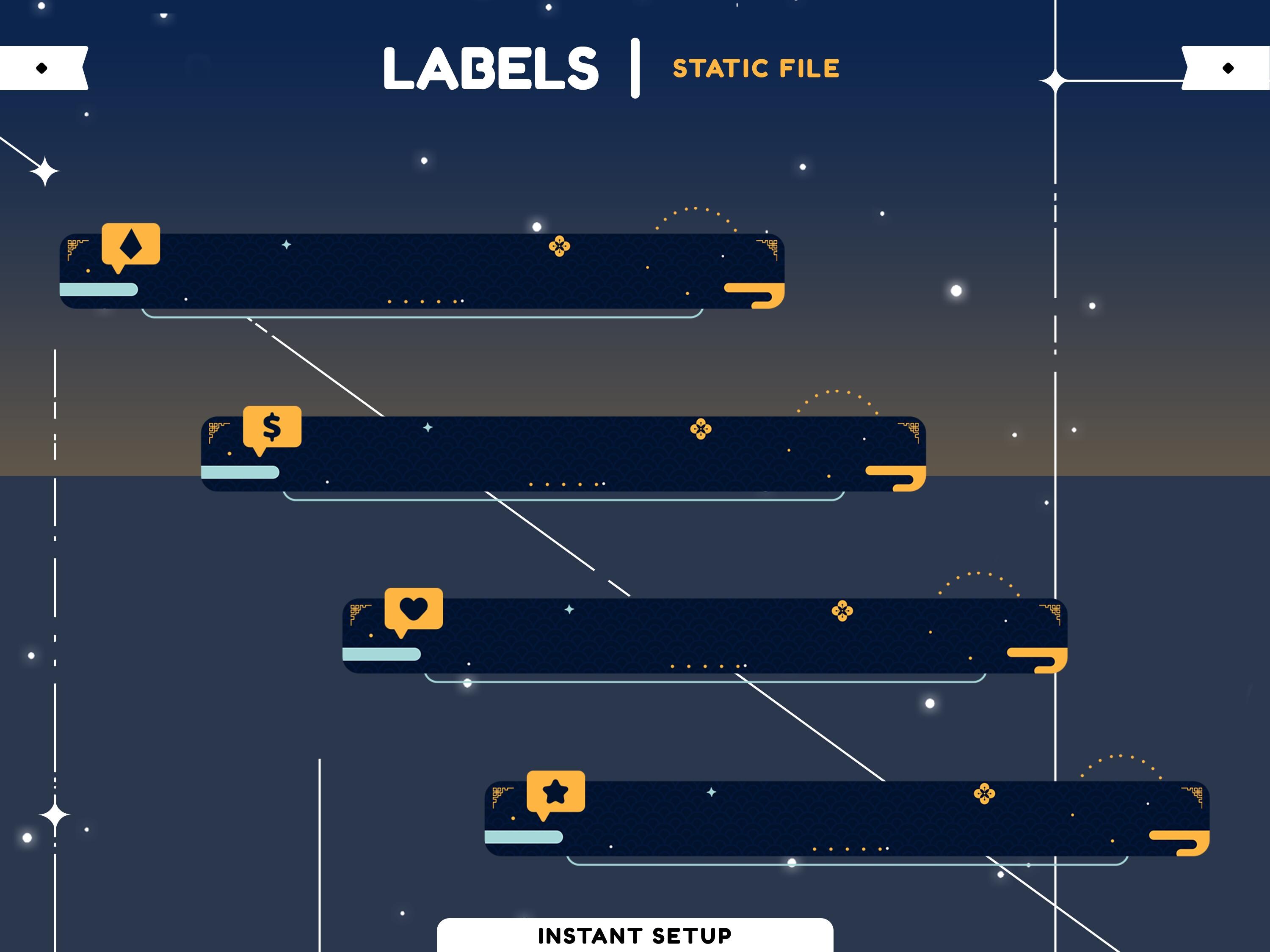 Celestial Harmony Animated Overlay Package, Minimalist Twitch Overlay ...