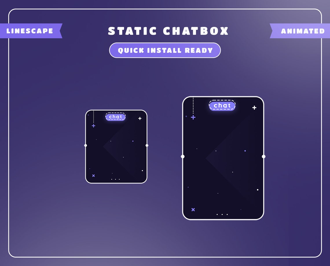 Linescape Animated Overlay Package Simple Theme Vtuber Overlay Panel ...